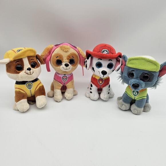 Ty | Toys | Ty Paw Patrol Plush Lot Rubble Skye Marshall Rocky 8 Beanie ...
